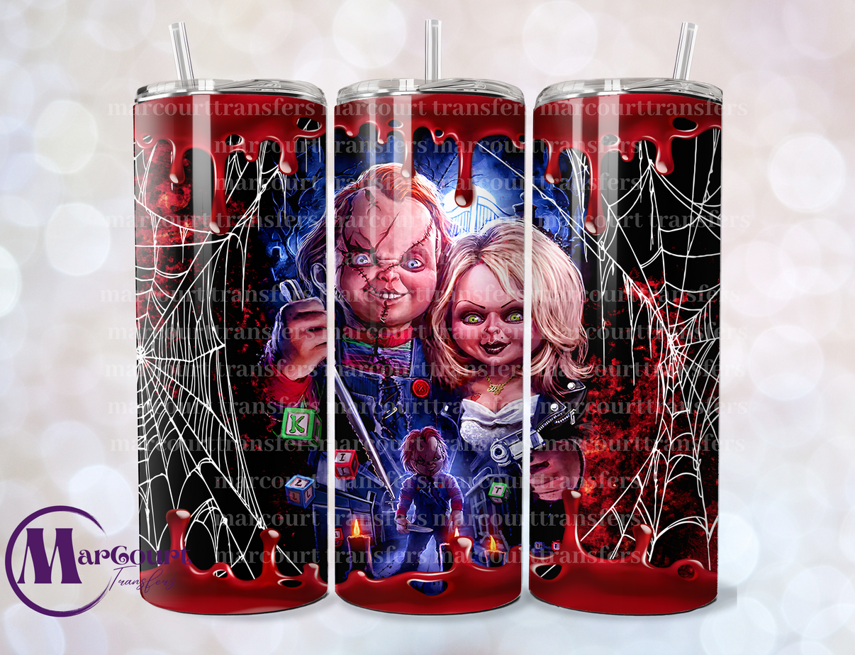 CHUCKY AND GIRLFRIEND DRIP-SKINNY TUMBLER TRANSFER (SUBLIMATION ...