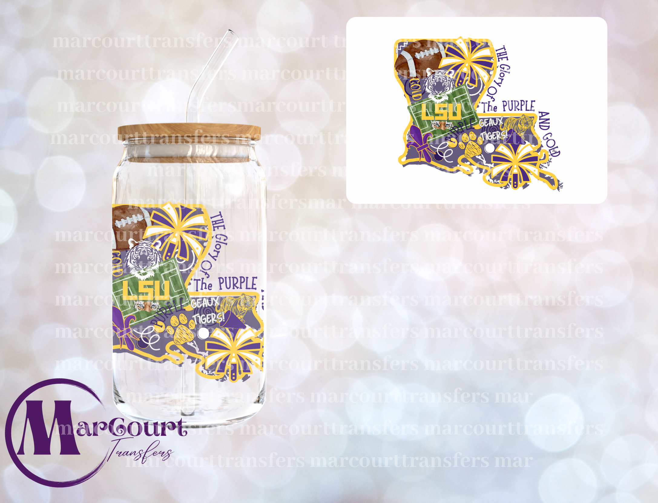 LSU GEAUX TIGERS 2-DECAL-UV DTF CUP WRAP – MarCourt Transfers