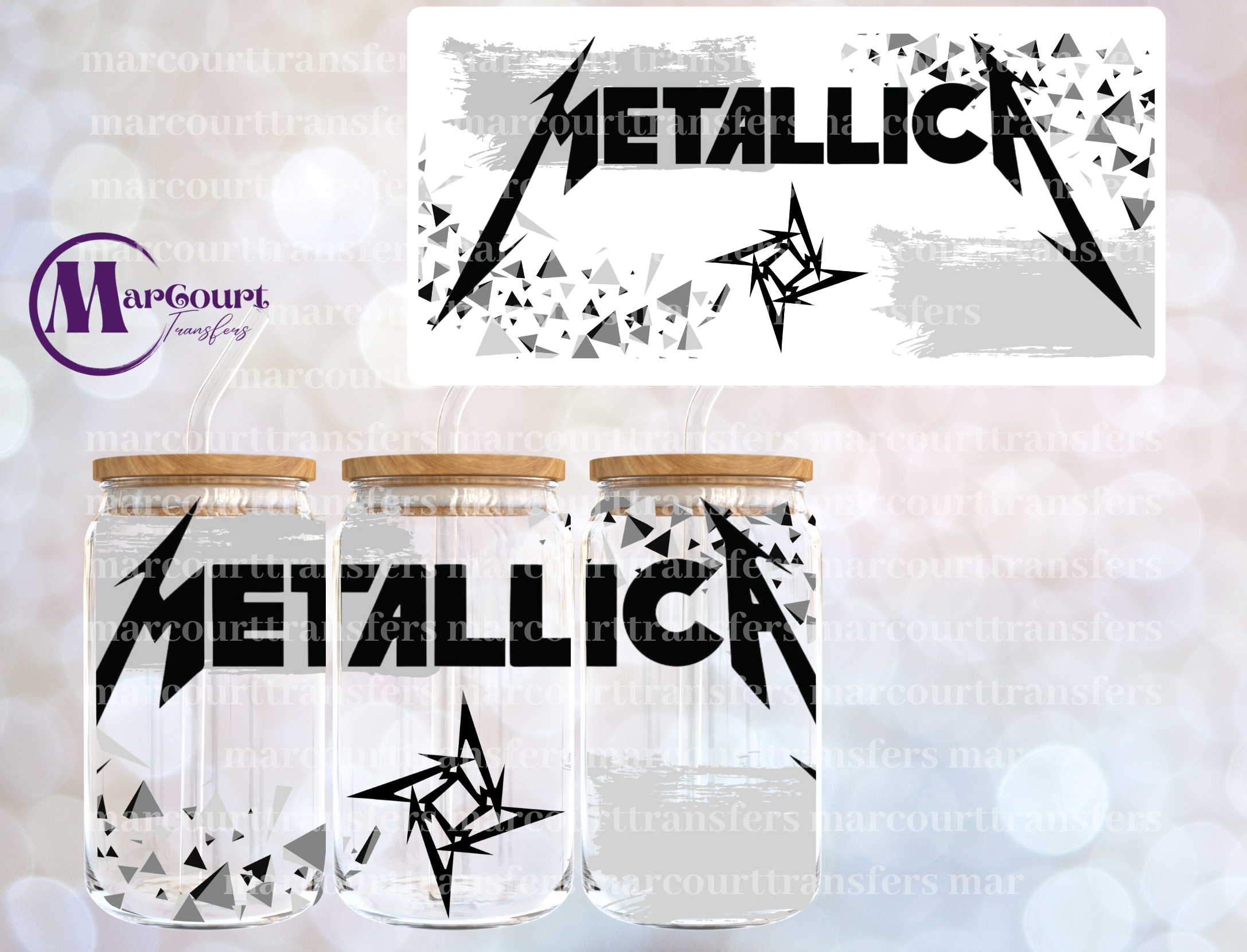 METALLICA-16 0Z-UV DTF CUP WRAP – MarCourt Transfers
