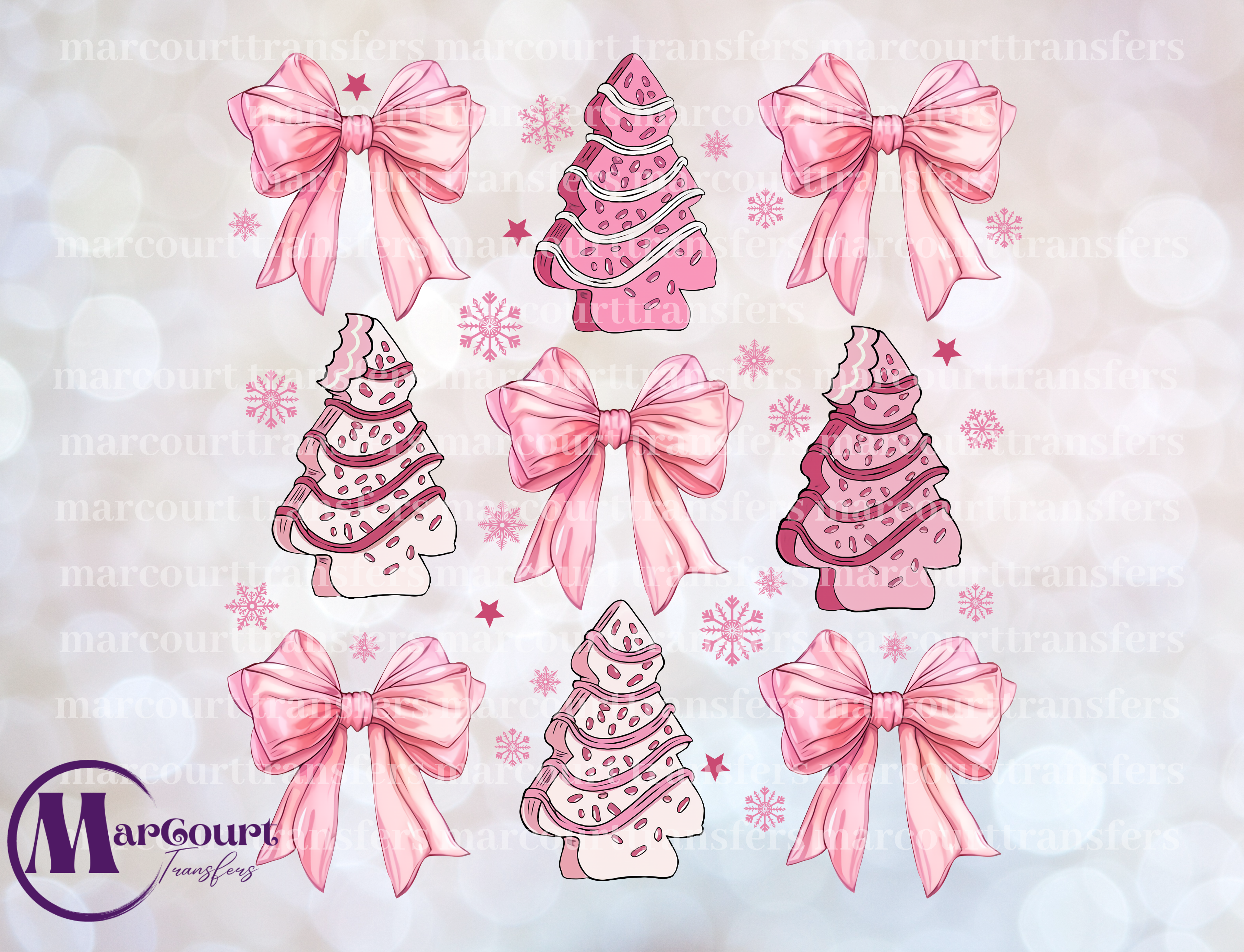 PINK SNACK CAKES AND BOWS ELEMENTS – MarCourt Transfers