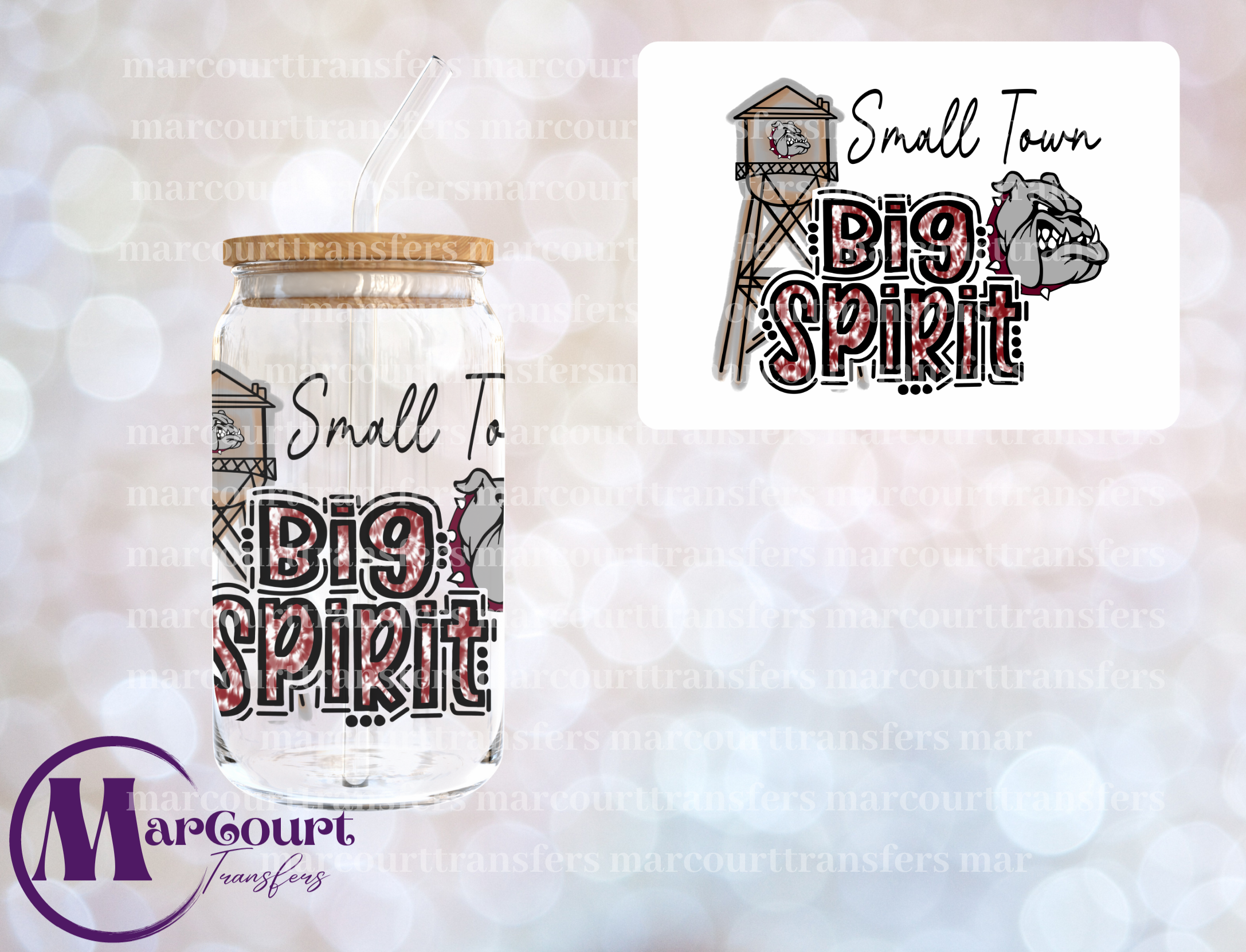 SMALL TOWN BIG SPIRIT-DECAL-UV DTF CUP WRAP – MarCourt Transfers