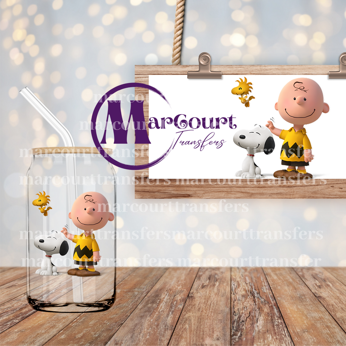 SNOOPY N CHARLIE BROWN-DECAL-UV DTF CUP WRAP – MarCourt Transfers