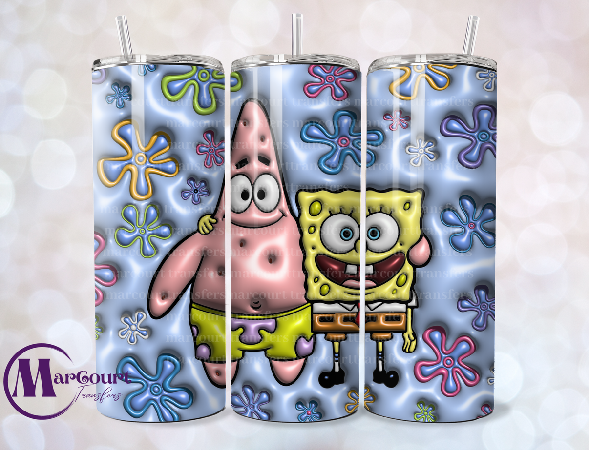 SPONGE BOB AND PATRICK INFLATED-SKINNY TUMBLER TRANSFER (SUBLIMATION ...