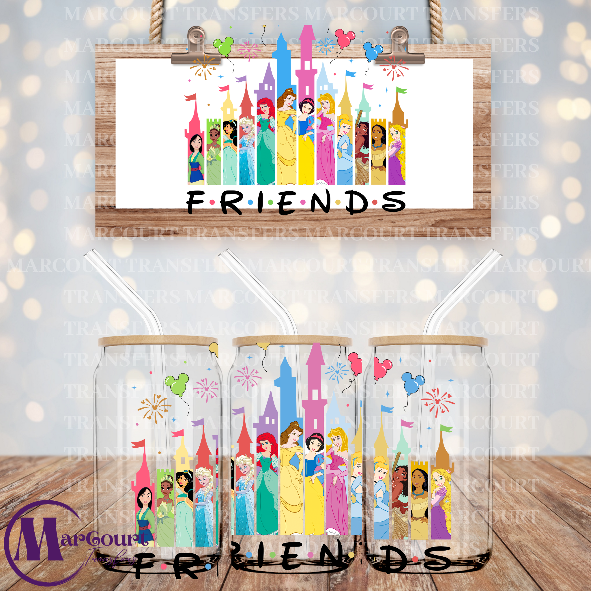 PRINCESS FRIENDS-16 0Z.-UV DTF CUP WRAP – MarCourt Transfers